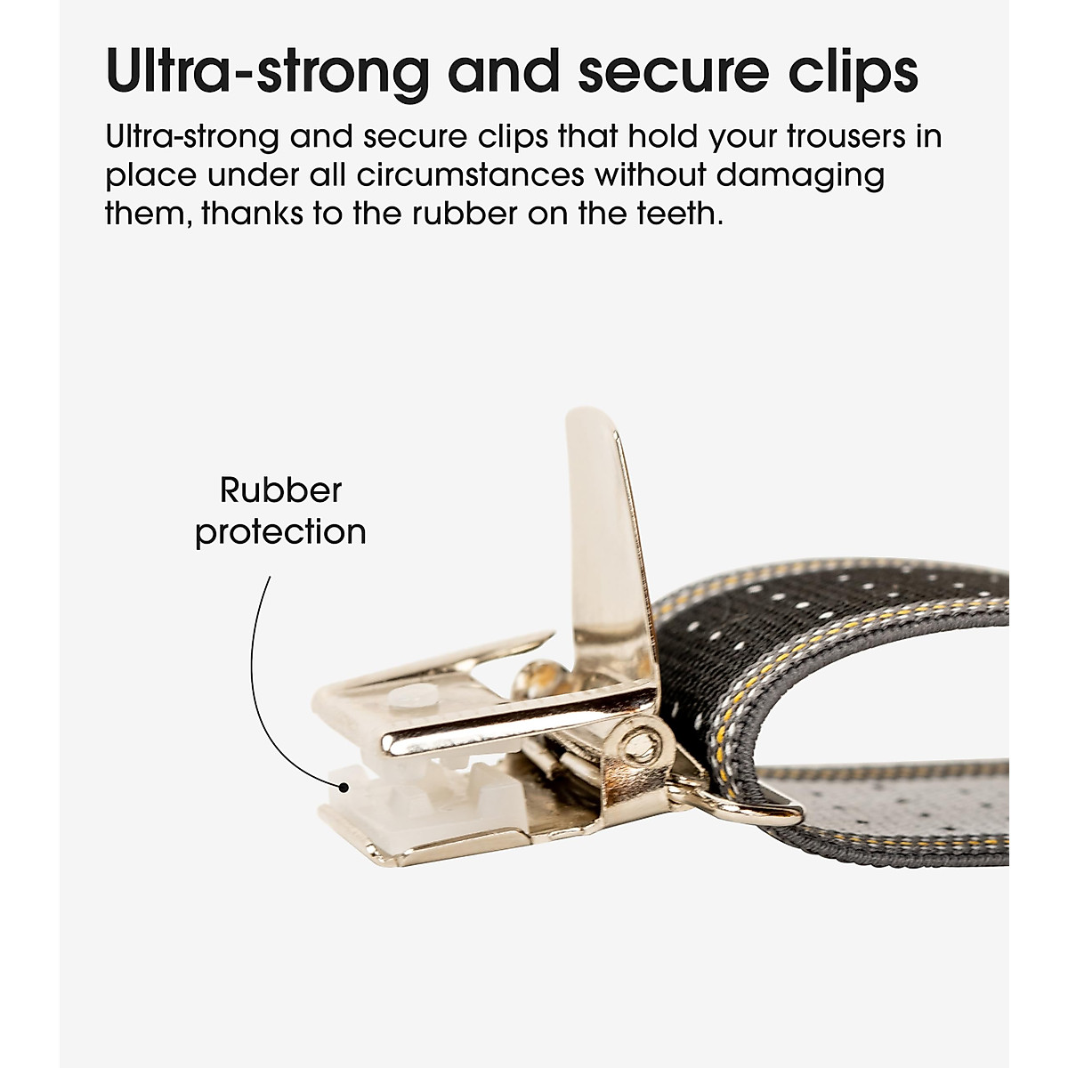 PIERROT Men’s Suspenders - One Size Adjustable and Elastic Suspenders for Men Trousers Heavy Duty with 4 Very Strong Clips