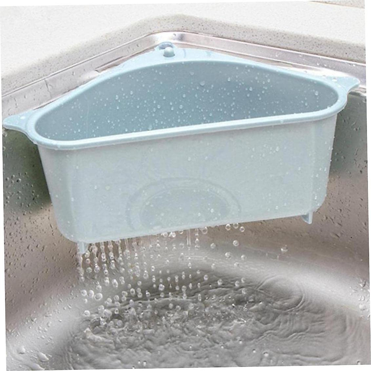 KUYYFDS Triangle Sink Storage Basket Suction Cup Hanging Kitchen Sink Vegetable Peel Trash Box Colanders Food Strainers