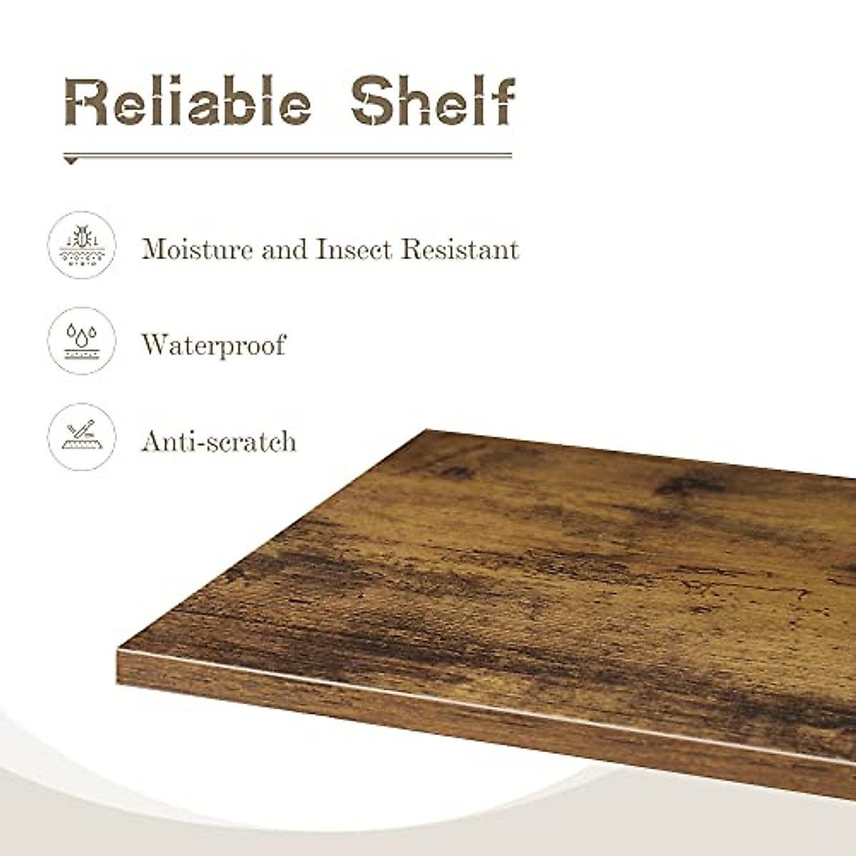 VECELO 5 Tier Folding Bookshelf, 2-Step Assembly Foldable Bookcase, Collapsible Book Shelves with Metal Lace X Frame and Anti-Toppling Design,Antique Brown,1 Set