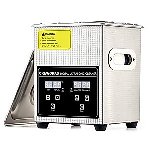 CREWORKS Professional Jewelry Cleaning Machine, 2L Jewelry Cleaner Ultrasonic Machine with Heater & Timer, Digital Ultrasonic Cleaner for Cleaning Denture Dental Oral Irrigator Parts Retainer Glasses