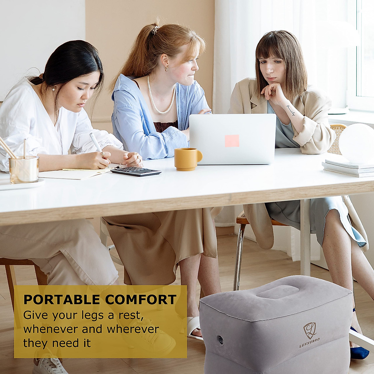 Inflatable Foot Rest for Airplane Travel – Easy to Use Kids Airplane Bed Or Airplane Footrest – Height Adjustable Travel Foot Rest for Airplane Flights – Toddler Plane Travel Essential by Luxxurro