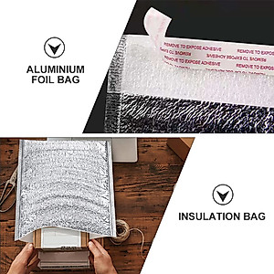 YARNOW 20Pcs Thermal Box Liners Metalized Reusable Insulation Bags Lunch Food Shopping Bag for Shipping Cold Hot Cooler Grocery Delivery, 23X20CM
