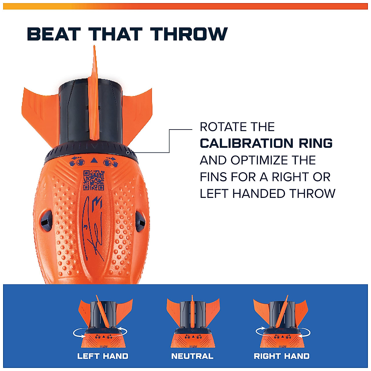 Aerobie Sonic Fin Football, Aerodynamic Russel Wilson Toy, Now with Softer Foam & Fins, Outdoor Games for Kids and Adults Aged 8 and Up, Orange