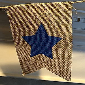 FREEDOM Burlap Patriotic Banner Bunting - 4th of July Party Decoration - Memorial Day Burlap Celebration Supplies - Honor Military Veterans Day Garland by Jolly Jon