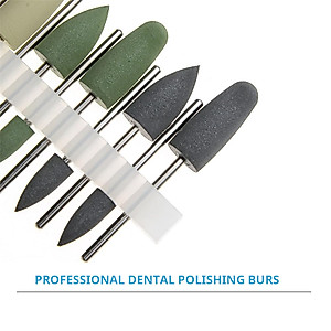 12pcs Silicone Composite Polishing Heads 3/32" Shaft Resin Base Acrylic Denture Polishing Burs Finishing Kits 2.35mm for Rotary Tools