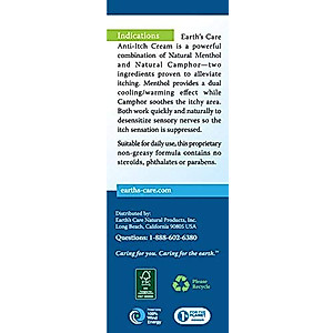 Earth's Care Anti Itch Cream - Extra Strength - Soothes Sunburns, Rashes and Minor Skin Irritation 2.4 OZ (3 Tubes)