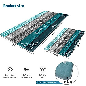 Sofort Kitchen Mat Farmhouse Cushioned Anti Fatigue Kitchen Rugs 2 Pieces Non Slip Waterproof Kitchen Mats for Floor, Rustic Wooden Comfort Standing Mats for Kitchen, Office, Sink, Laundry