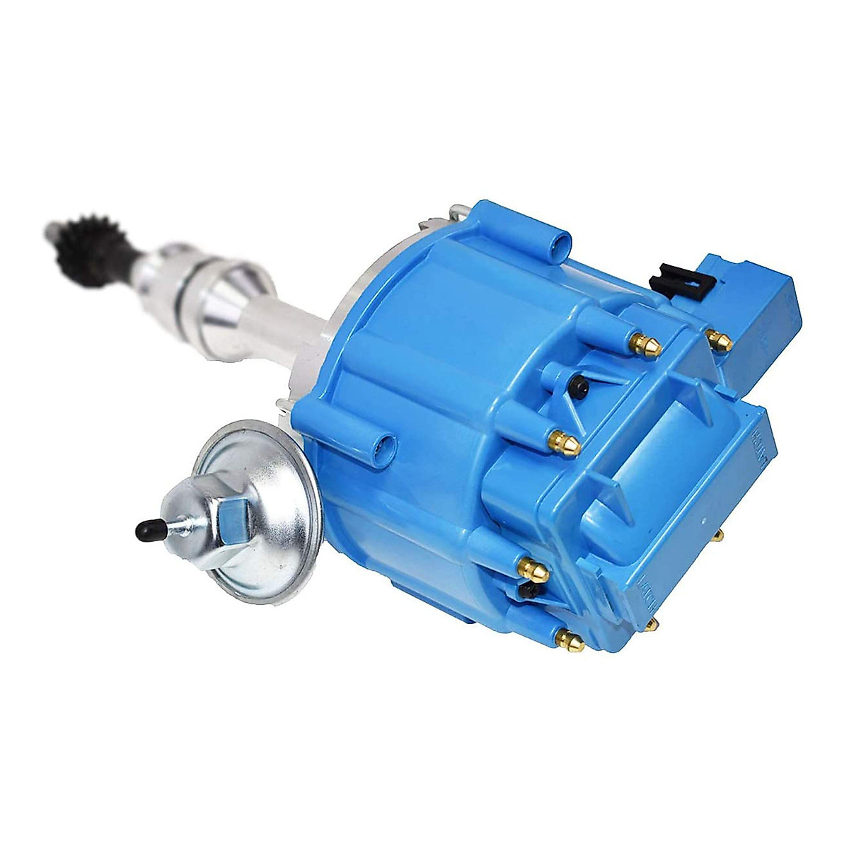 A-Team Performance - HEI Complete Distributor 65K-Volt Coil, 8 Cylinders - Compatible with BBF Big Block Ford 351C 351M 400M 429 460 - One Wire Installation Blue Cap