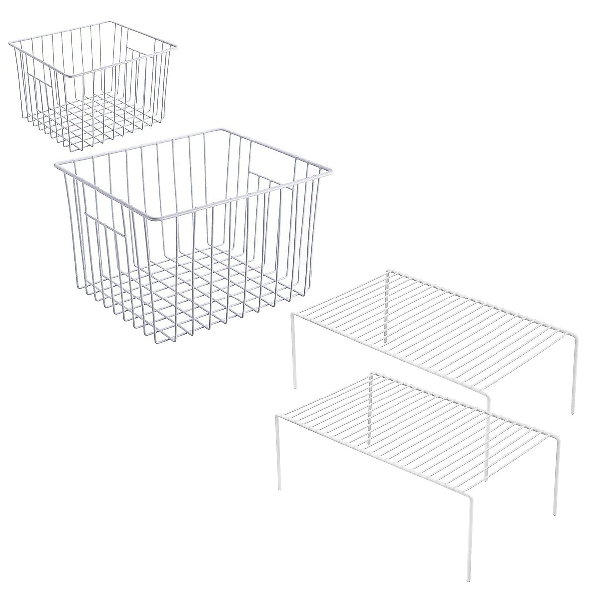 iPEGTOP 2 Pack Large (15.7 x 9.4 Inch) Freezer Cabinet Storage Shelf Rack & Deep Refrigerator Freezer Baskets.