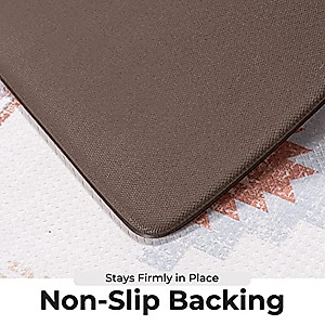 FRESHMINT Anti Fatigue Kitchen Mats for Floor 2 Piece Set, Waterproof & Non-Skid Boho Kitchen Rugs, Cushioned Kitchen Mat for Standing Washable Comfort Desk Kitchen Runners, 17x30+17x47