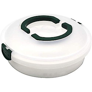 10 Inch Portable Pie Carrier with Lid and Tray 3-In-1 Round Cupcake Container Egg Holder Muffin Tart Cookie Keeper Food (Green)