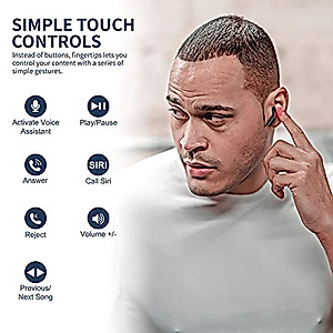 INSMY Wireless Earbuds Hybrid Active Noise Cancelling Waterproof Earphones with 6 Mics for Clear Calls Authentic Audio Big Bass, 36 Hours Playtime Bluetooth in-Ear Headphones ANC/Ambient Mode (Black)