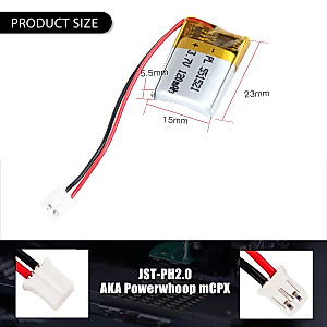 YDL 3.7V 120mAh 551521 Lipo battery Rechargeable Lithium Polymer ion Battery Pack with JST Connector