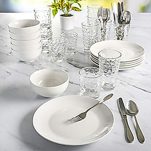 Gibson Home Zen Buffet 42-Piece Combo Dinnerware Set, Service for Six (42pcs), White (Coupe) (127382.42R)