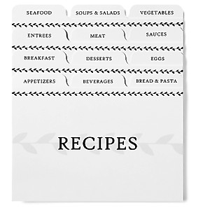 Jot & Mark Recipe Card Dividers | 24 Tabs per Set, Works with 4x6 Inch Cards, Helps Organize Recipe Box (Classic)