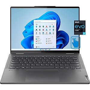 Lenovo Yoga 7i Home & Business 2-in-1 Laptop (Intel i5-1335U 10-Core, 16GB LPDDR5 5200MHz RAM, 512GB M.2 2242 PCIe SSD, Intel Iris Xe, 14.0" 60 Hz Touch Win 10 Pro) with G2 Universal Dock
