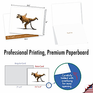 The Best Card Company - 10 Boxed Thank You Notes w/Envelopes, Assorted Stationery to Say Thanks for Men and Women - Zoo Yoga M6547TYG