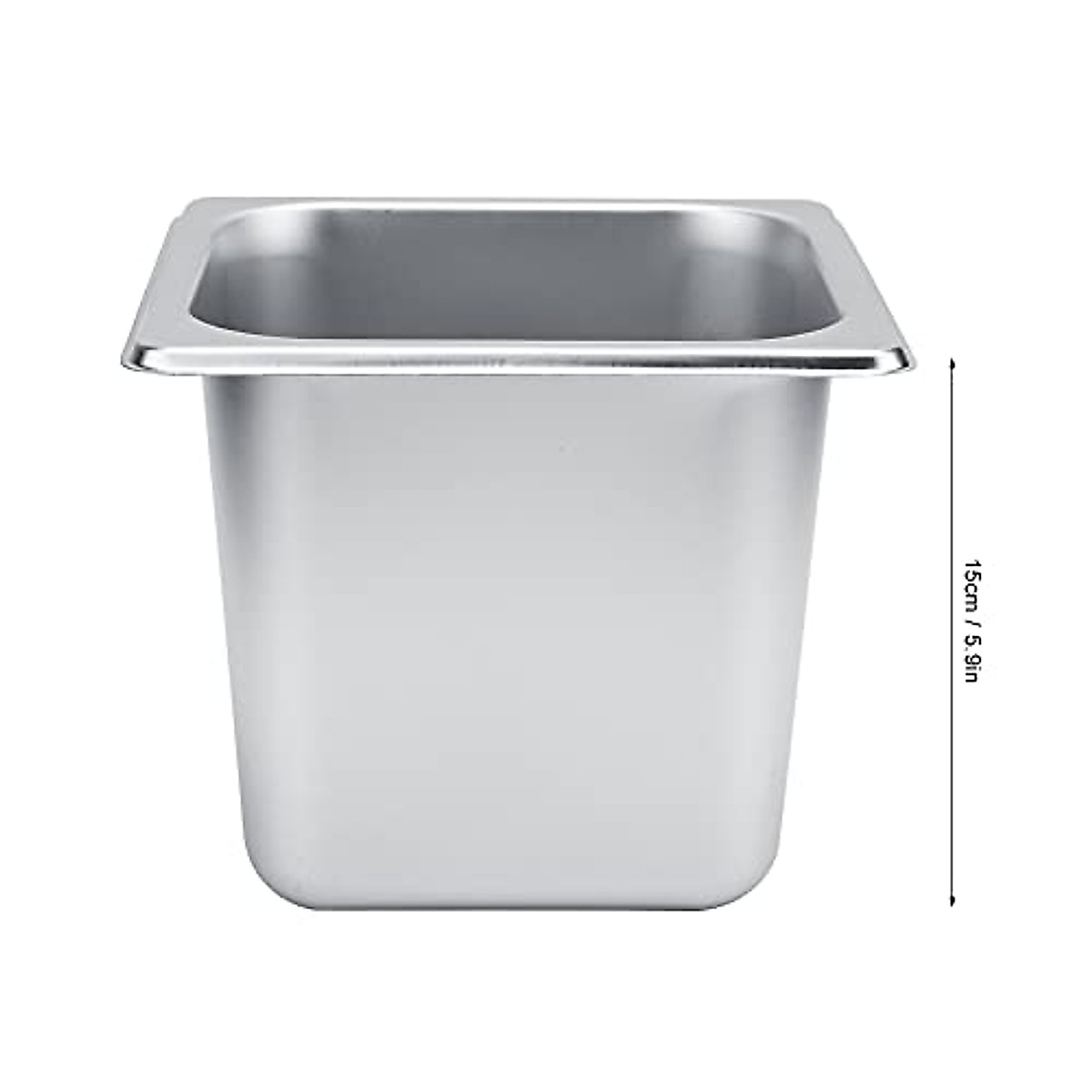 Steam Pan,Steamer Table Chafer Pan,2.2L Square Food Bowl Buffet Basin Plate Stainless Steel Food Container for Buffet, Catering,15cm Height