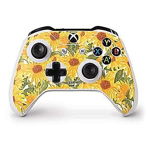 Skinit Decal Gaming Skin compatible with Xbox One S Controller - Officially Licensed Bouffants and Broken Hearts Sunflowers Design