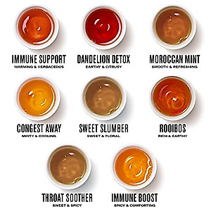 Numi Organic Tea Self-Care Sampler, Herbal Tea Gift Set, 40 Tea Bags Assortment