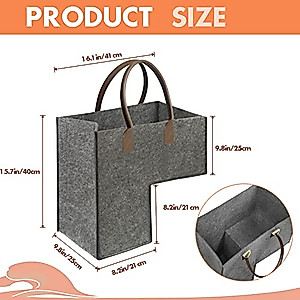 YOCOMEY 2 Pack Foldable L-Shape Stair Basket Organizer, Collapsible Fabric Staircase Storage Organizer with Faux Leather Handles, Large Stair Step Basket Bin for Laundry Toys Household Items (Brown)