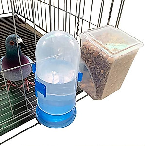 Automatic Pigeon Bird Feeder and Water -Parrot Feeder Water Cage Accessories Supplies for Parakeet Canary Cockatiel Finch