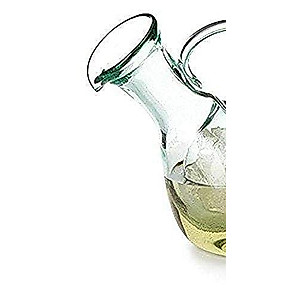 Kalalou Tilted White Wine Decanter with Ice Pocket, One Size, Green