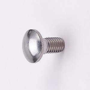 Yinpecly 20Pcs Carriage Bolts M8×16mm Round Head Square Neck Bolt Fasteners 304 Stainless Steel 1.25mm Pitch Silver Tone