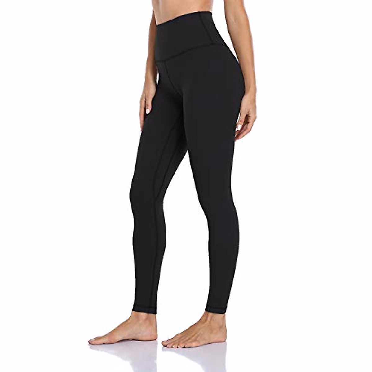 HeyNuts Essential High Waisted Yoga Leggings for Tall Women, Buttery Soft Full Length Workout Pants 28'' Black M(8/10)