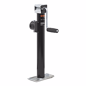CURT 28324 Weld-On Pipe-Mount Swivel Trailer Jack, 2,000 lbs. 15 Inches Vertical Travel, CARBIDE BLACK POWDER COAT