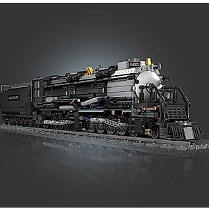 DAXX BIGBOY Steam Train Building Kit and Engineering Toy,BIGBOY Locomotive with Track Display Set Compatible with Lego,Gift for Train Lovers(1608Pcs)
