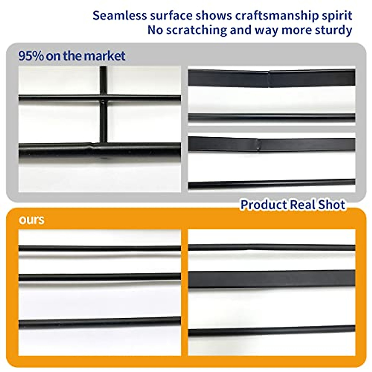 2-Pack Adhesive Shower Caddy With 4 Magic Hooks and 1 Pack Soap Dishes, No Drilling Rustproof Stainless Steel Eaeregs Shower Organizer for Inside Shower & Kitchen Storage(Matte Black Round wire style)