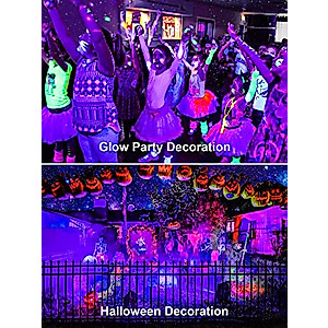 ZUCKEO Outdoor Blacklight Spotlight LED Spot Black Light with US Plug, 15W IP66 Landscape Black Lights Fixtures for Glow Party Body Paint Fluorescent Poster Yard Garden House Decorating(4Pack)