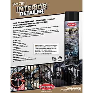 Sprayway SW780-12PK Interior Detailer, 12 oz, Pack of 12
