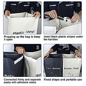 JIALAI HOME 2 Pack Separate Recycling Waste Bin Bags, Recycle Bins for Kitchen Home - 28 Gallon Trash Bin, Recyclable Waste Trash Sorting Organizer, Durable, Washable, Affordable Recycle Bags