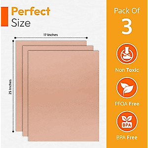Teflon Sheets for Heat Press and Baking - Reusable PTFE Oven Liners, Premium Teflon Sheet for Baking - Heat Resistant Teflon Sheet - Food Safe, BPA & PFOA Free - Large 16" x 20” (3-Pack)