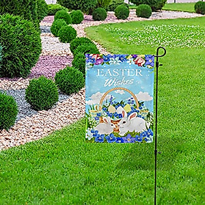 My Little Nest Seasonal Garden Flag Easter Egg Basket Bunnies Double Sided Vertical Garden Flags for Home Yard Holiday Flag Outdoor Decoration Farmhouse Banner 28"x40"