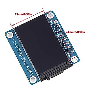KUIDAMOS TFT Display Screen Module, 8P 4-Wire SPI Interface 135x240 28 x 31.4mm Screen Module 1.14 Inches 1.1 X 1.2in DIY Circuit