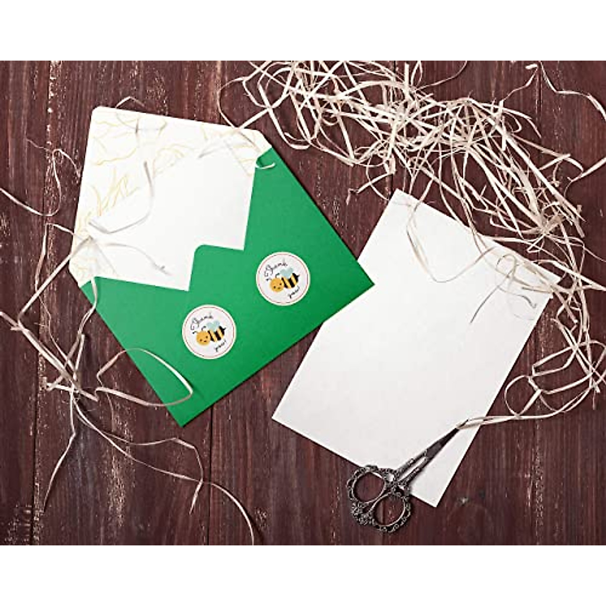 Set of 48 Sticker Thank You Bee Decal Small Phone Mini Logo Birthday Parties Envelopes Labels Seals Shower Favor 1.2 inches Each