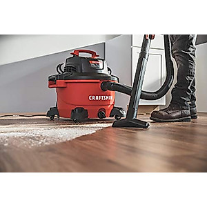 CMXEVBE17594 CRAFTSMAN 17594 12 Gallon 6 Peak HP Wet/Dry Vac, Portable Shop Vacuum with Attachments Red and Black