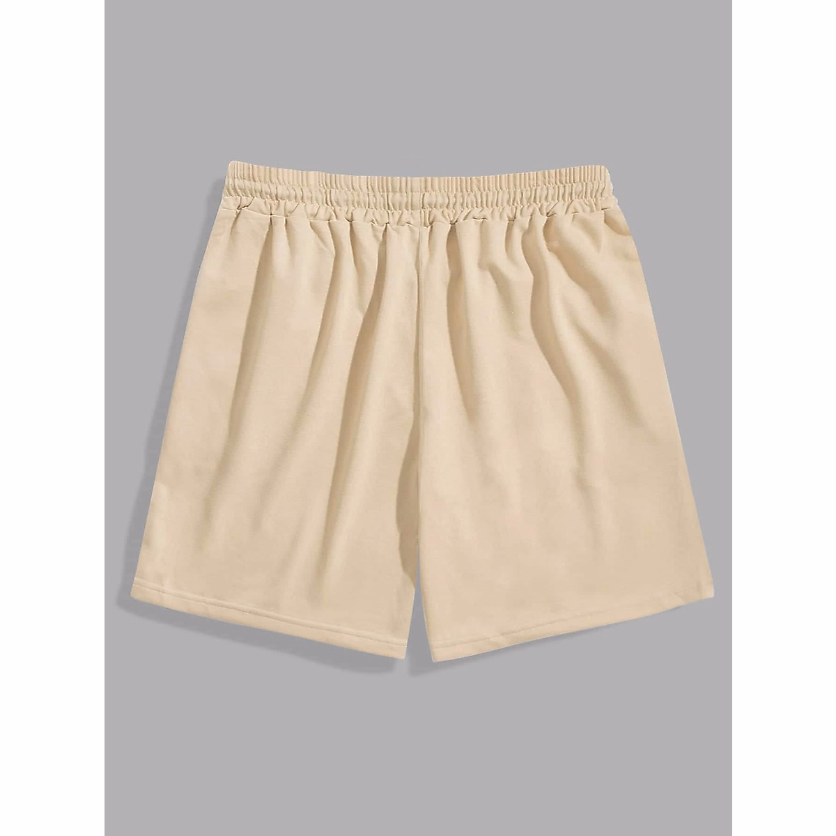 GORGLITTER Men's Designer Graphic Shorts Drawstring Waist Cool Track Gym Workout Shorts Khaki Large