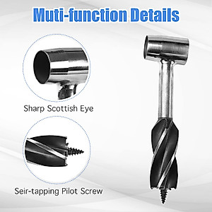 Esplorilo Bushcraft Hand Auger-Survival Tools Bushcraft Tools Settlers Wrench Survival Gear and Equipment Outdoor Scotch Eye Wood Drill Bit for Bushcraft Backpack and Camping, Silver