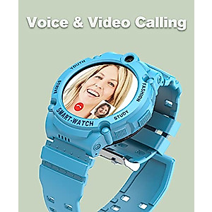 PTHTECHUS Kids Smart Watch with SIM Card, 4G GPS Tracker Watch for Kids, Combines Phone Video Voice and Wi-Fi Call, Wrist Watch Suitable for 8-16 Boys Girls Birthday Gifts