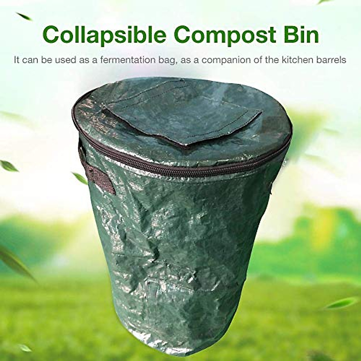 pizarra Collapsible Compost Bin,Yard Waste Bag, Reusable Heavy Duty Garden Leaf Waste Bag Yard Compost Bin Composting Fruit
