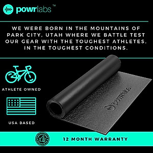 Powr Labs Sweat Proof Exercise Bike Mat, Stationary Bike Mat, Indoor Bike Mat (30x60) Exercise Bike Mats, Bike Mat Indoor Cycling, Exercise Bike Mat for Carpet Works with Peloton Bike Mat Wahoo Kickr