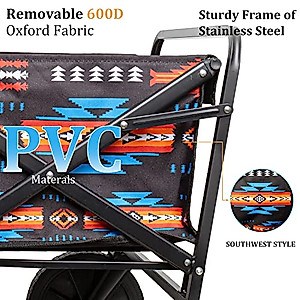 Nu Trendz Folding Wagon Cart, with All Terrainl Wheels, Heavy Duty Folding Wagon, Applies to Outdoor Camping