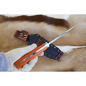 Masano Outdoor Multi Fulltang Knife MASANO03 Orange masano03-or D2 Steel 9.4" Blade G10 Handle Kydex Sheath Camping Bushcraft