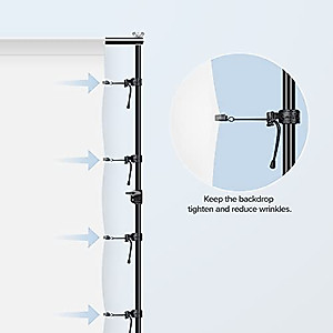 Julius Studio 6 x 9 ft. (72 x 108 inch) Pure White Backdrop Screen, 100% Pure Seamless Background, High Density 150 GSM Fabric with Elastic String Clips for Photo Video Streaming Studio, JSAG103
