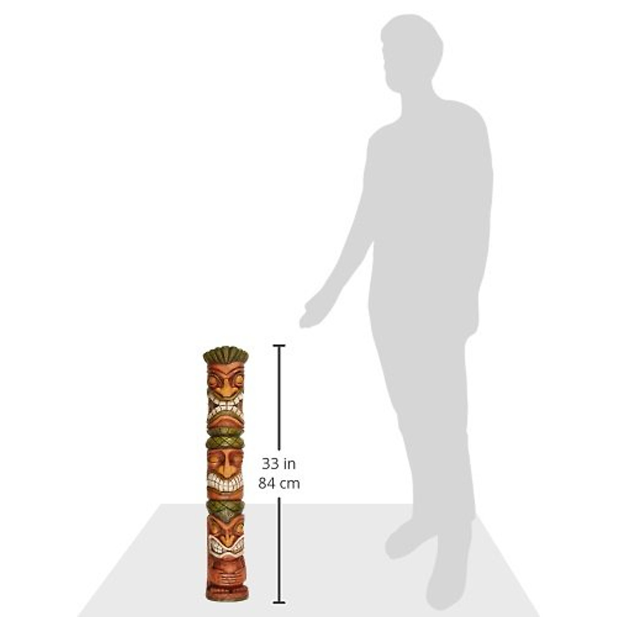 Design Toscano CS22670 Aloha Hawaii Tiki: Moai Haku Pani Sculpture, 5.5"D x 5.5"W x 31"H, woodtone