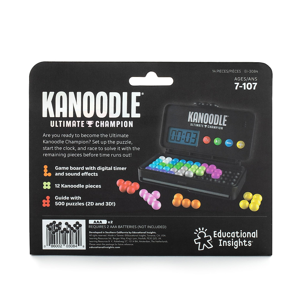 Educational Insights Kanoodle® Ultimate Champion 3D - Brain Teaser Puzzle Game, Featuring 500 Challenges, Gift for Ages 7+